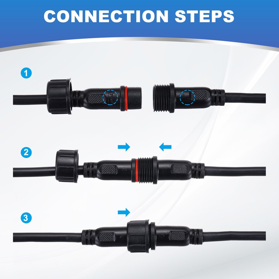 3-Core 3 Pin Splitter Connector, IP65 6mm 30cm 18AWG 1 Male to 3 Female ...