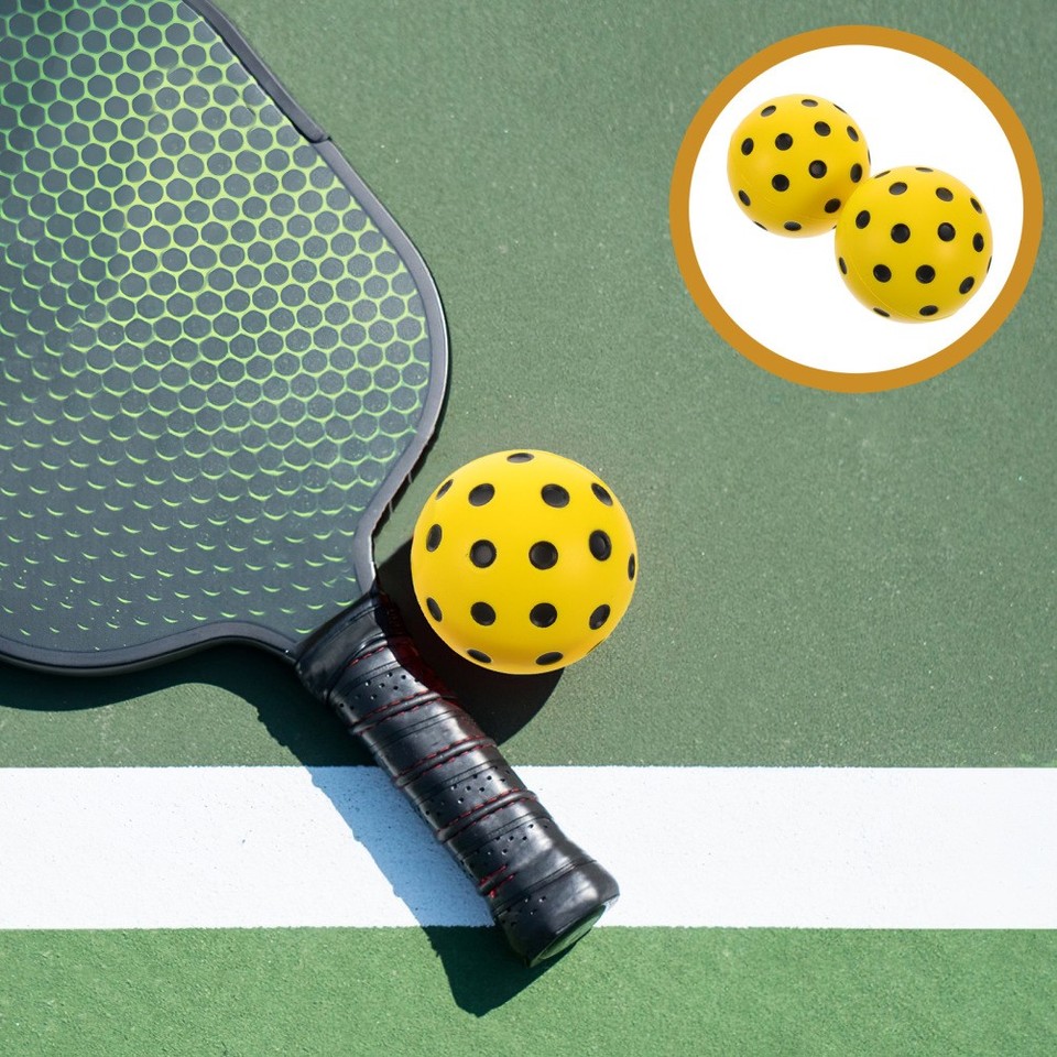 2Pcs Indoor Entertainment Pickleball Balls Soft PU Foam for Quiet Gym ...