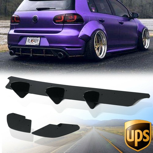 Rear Bumper Lip Diffuser 3 Fin Valance Spoiler For Golf 6 MK6 GTI 2010 ...