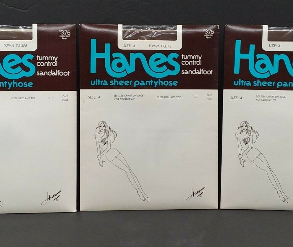 Vtg Hanes Ultra Sheer Tummy Control Pantyhose Town Taupe Lot Of 3 Sz A ...