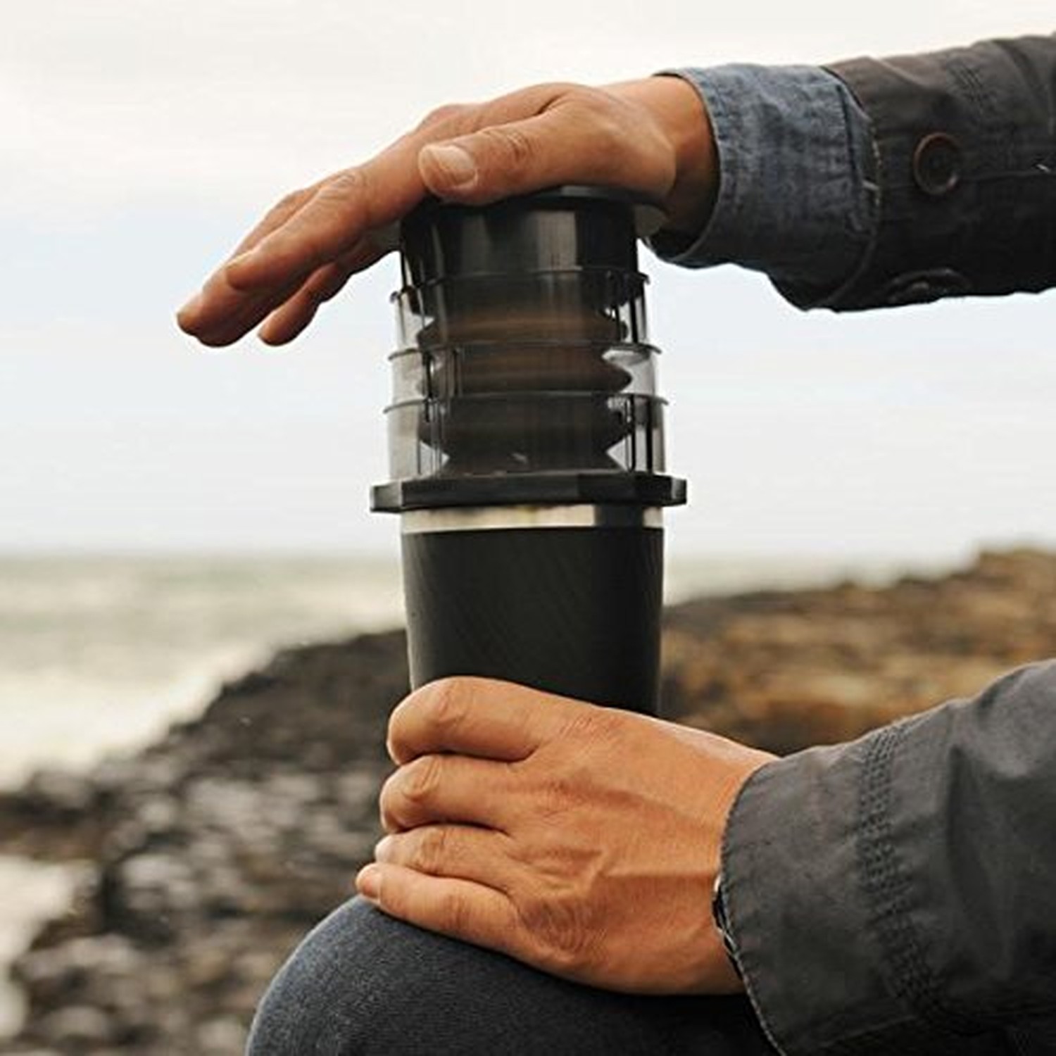 Cafflano Kompact Portable Coffee Maker - Red - Travel Hot and Cold ...