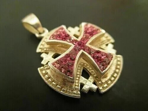 2Ct Round Lab-Created Red Ruby Cross Pendant 14K Yellow Gold Plated | eBay