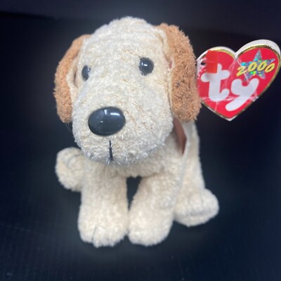 Ty Beanie Babies Rufus the Dog Plush Cream Brown Ears 6” Stuffed Animal ...