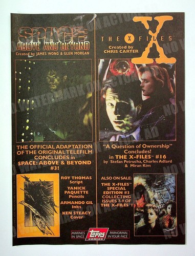 Space Above and Beyond + The X-Files Topps Comic Print Magazine Ad ...