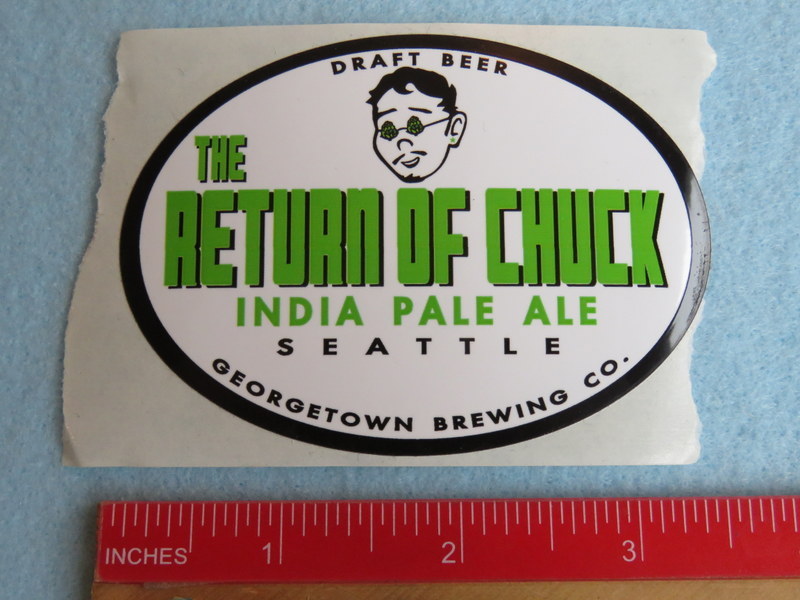 Beer Sticker ~ GEORGETOWN Brewing Co The Return of Chuck IPA ~ Chuck's ...