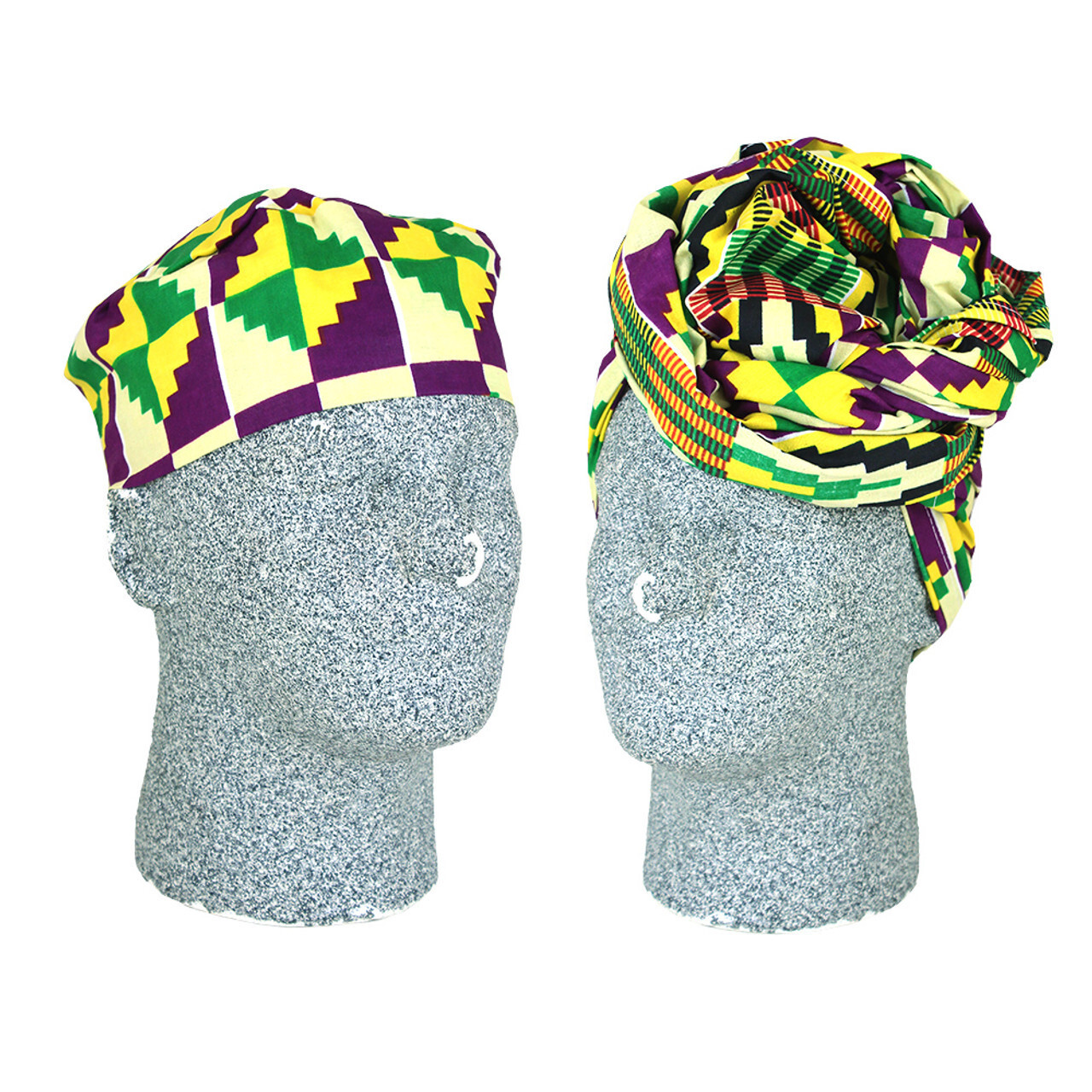 African Kente Print Kufi hat , headwrap and face mask set | eBay