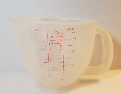 Tupperware Mix-N-Store # 500-7 Plastic 8 Cup 2 Quart Measuring Bowl No ...