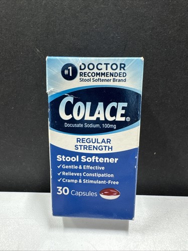 Colace Regular Strength Stool Softener - 100 mg - 30 Capsules Exp. 01/ ...