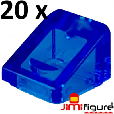 NEW 20 x LEGO Cheese Slope 30 Degree 1x1x2/3 Transparent Dark Blue ...