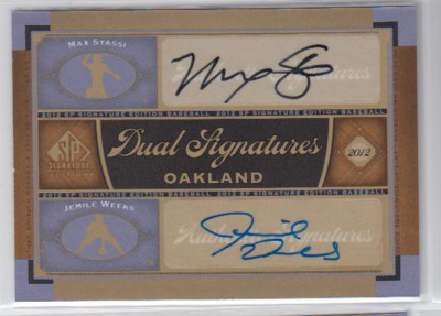 2012 SP Signature Dual Signatures #OAK16 Max Stassi/Jemile Weeks E Auto ...