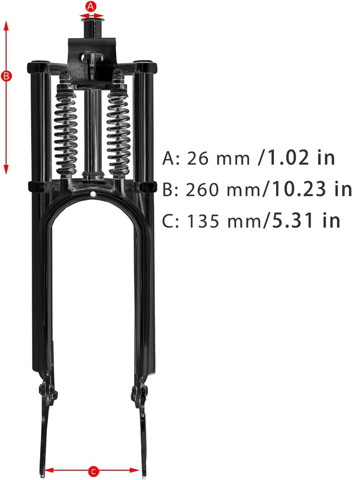 26" Dual Classical 1" Inch Threadless Springer Triple Tree Fork Disc ...
