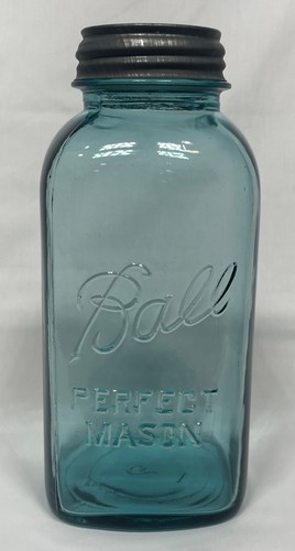 Square Ball Blue BALL PERFECT MASON Half Gallon Fruit Jar | eBay