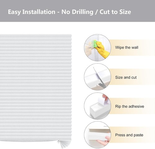 Paper Blinds Temporary Window Light 35"W x 59"H, White | eBay