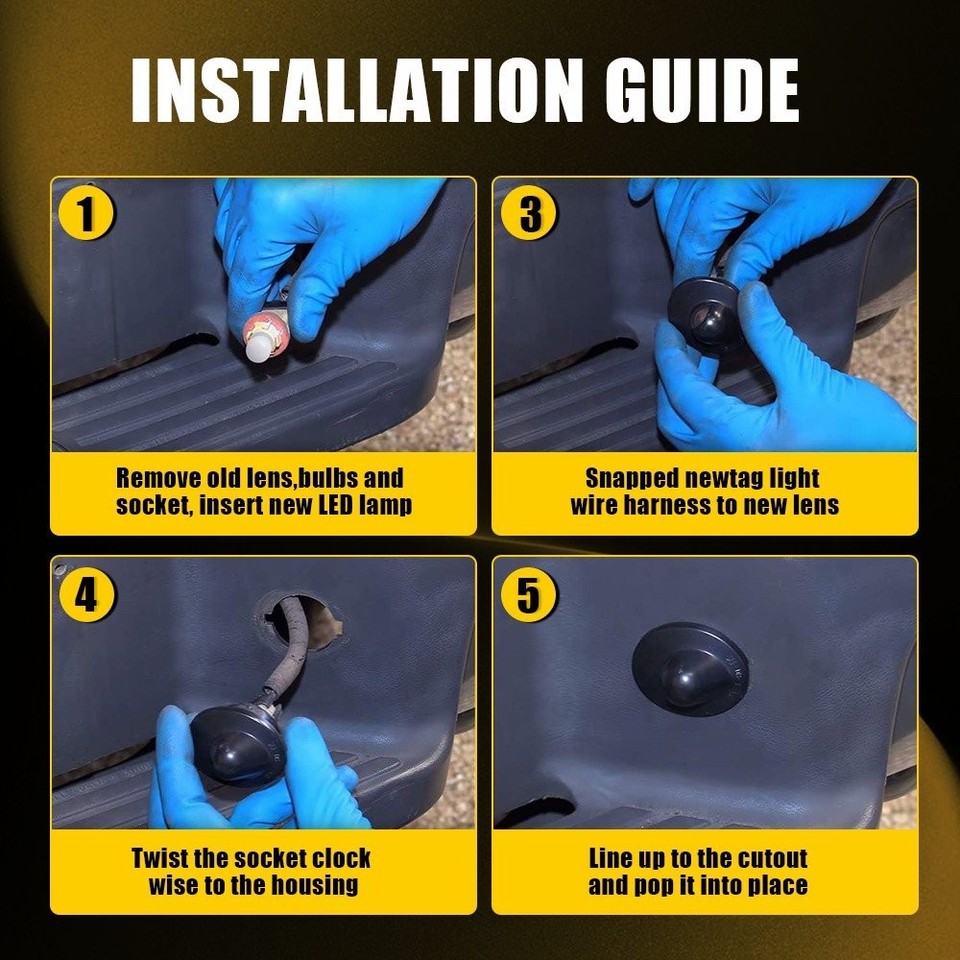 2PCS Led License Plate Light Tag Lamp Assembly For Ford F150 F250 F350 ...