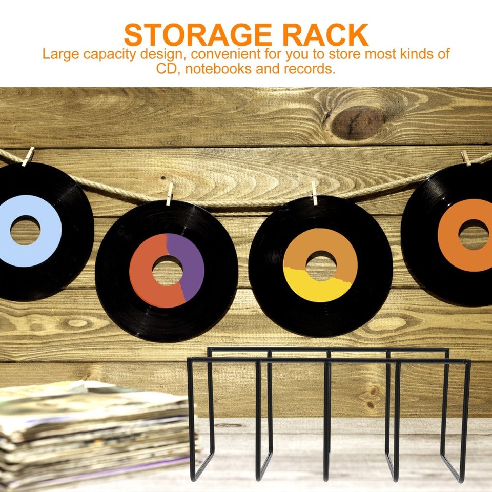 Vinyl Record Display Rack Wrought Iron CD Collection Display Rack Book ...