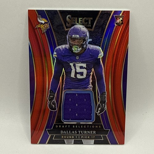2024 Panini Select Dallas Turner Draft Selections Red Patch RC #DSM-DTR ...
