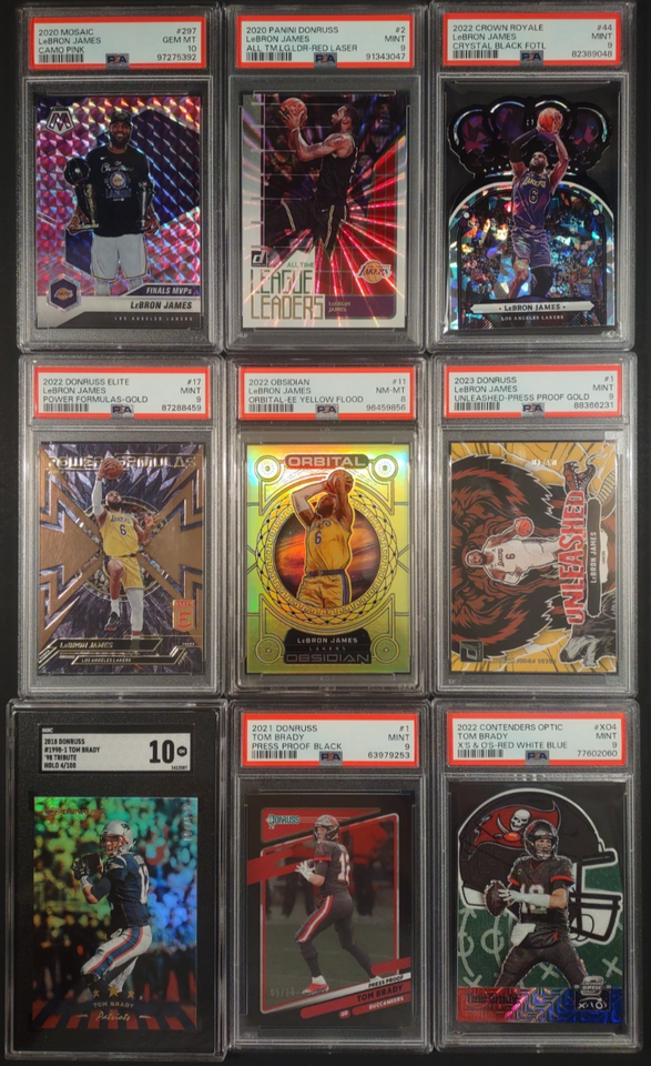 Lebron James Tom Brady 199 Auto 1/1 Finite Superfractor NFL Shield ...