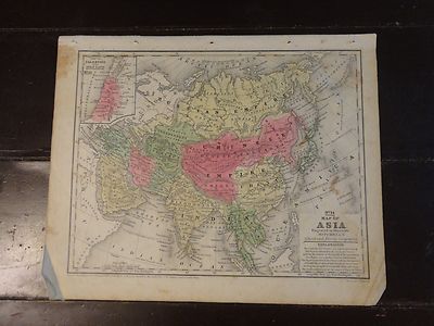 1840 Hand Colored Engraved Map of Asia, Pub. in Mitchell's Atlas | eBay