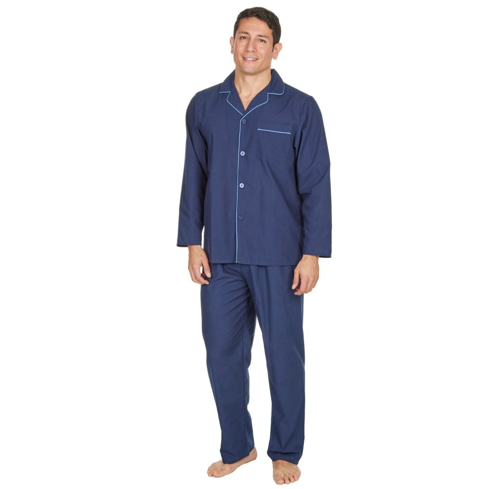 Mens Plain Poly Cotton Pyjama PYJAMAS Traditional plain and patterned ...