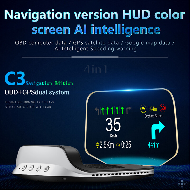 Car OBD2 Head Up Display Navigation HUD Mirror GPS HUD Projection ...