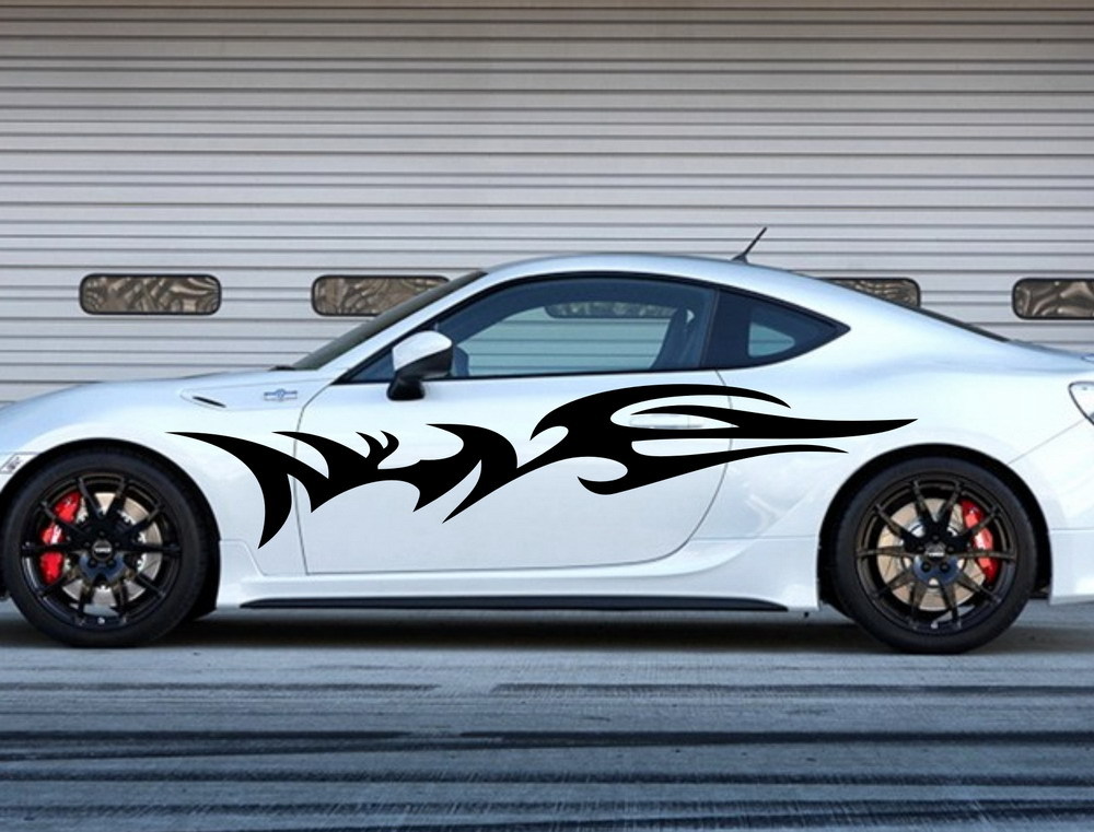 Car Door Decals Racing Tribal Stripes 90'' for 86 Vinyl Side Door ...