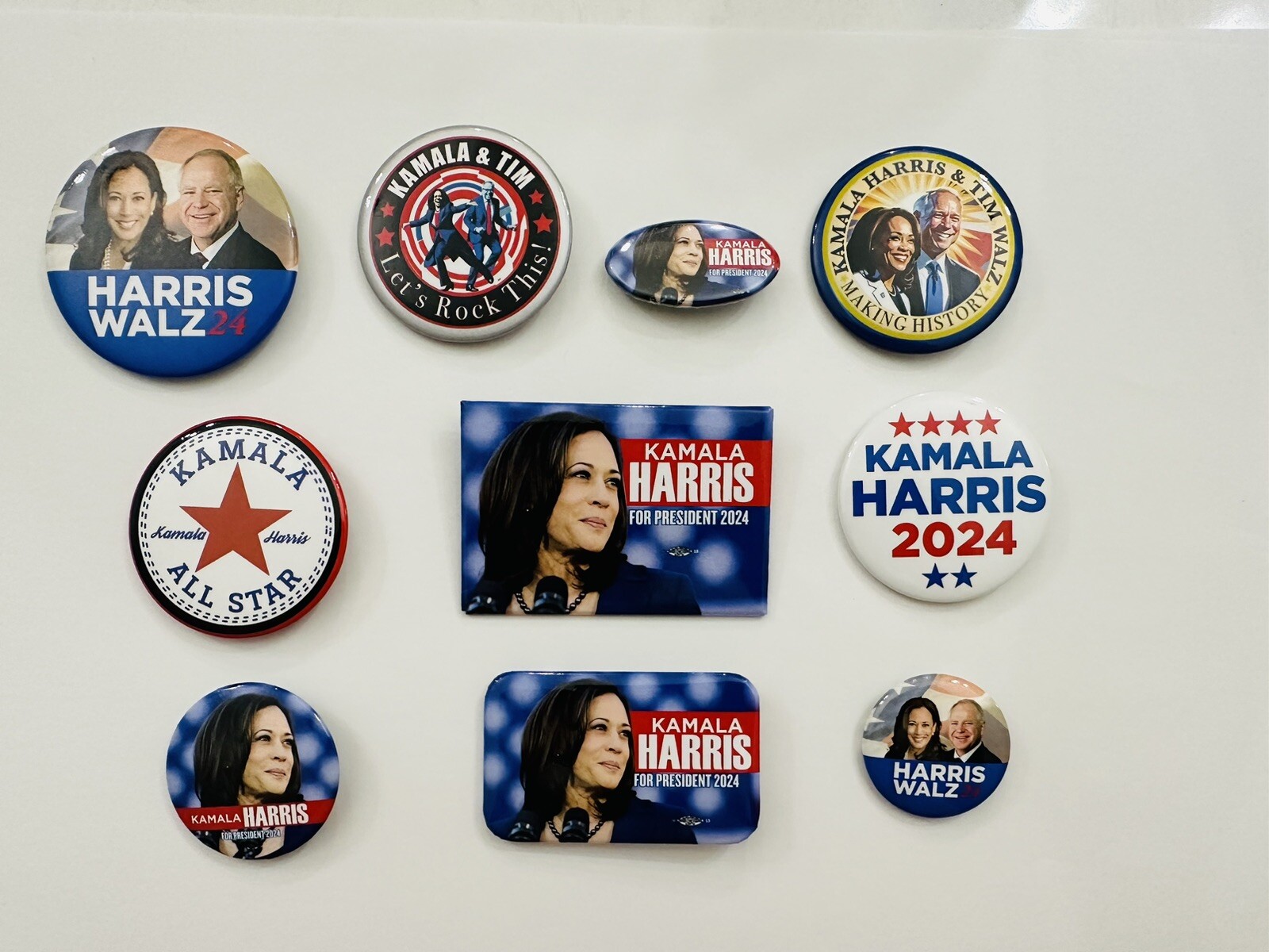 A 2024 Presidential Combo Set Of Harris Set (B) & Trump Set (B) Pin ...