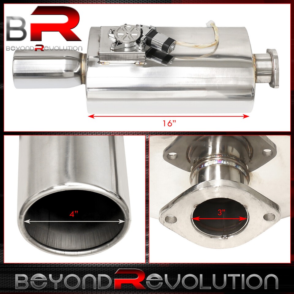 Revolution Muffler Exhaust 4" Oval Tip Electric Valve Remote Control ...