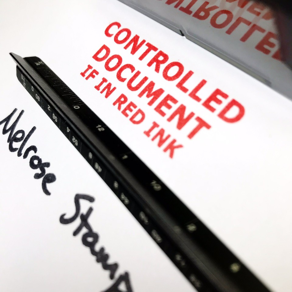 Controlled Document If In Red Ink Rubber Stamp Ideal 4913 | eBay