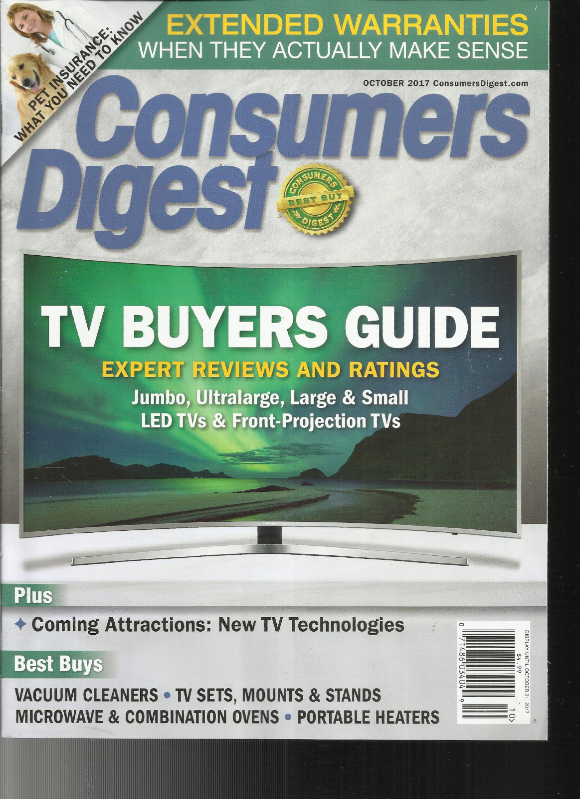 CONSUMERS DIGEST MAGAZINE, TV BUYERS GUIDE OCTOBER, 2017 | eBay