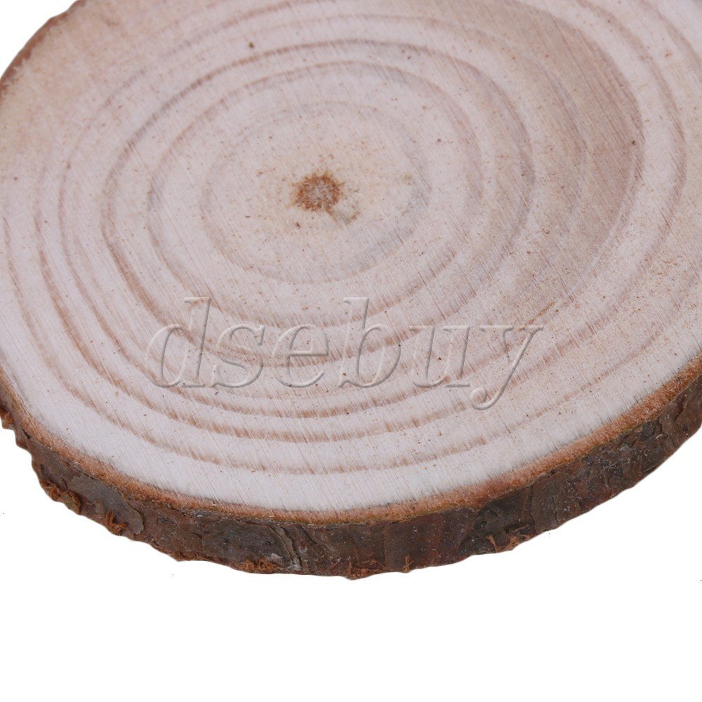 20x Natural Pine Wood Slices Circles with Tree Bark Log Discs 4-5CM Dia ...
