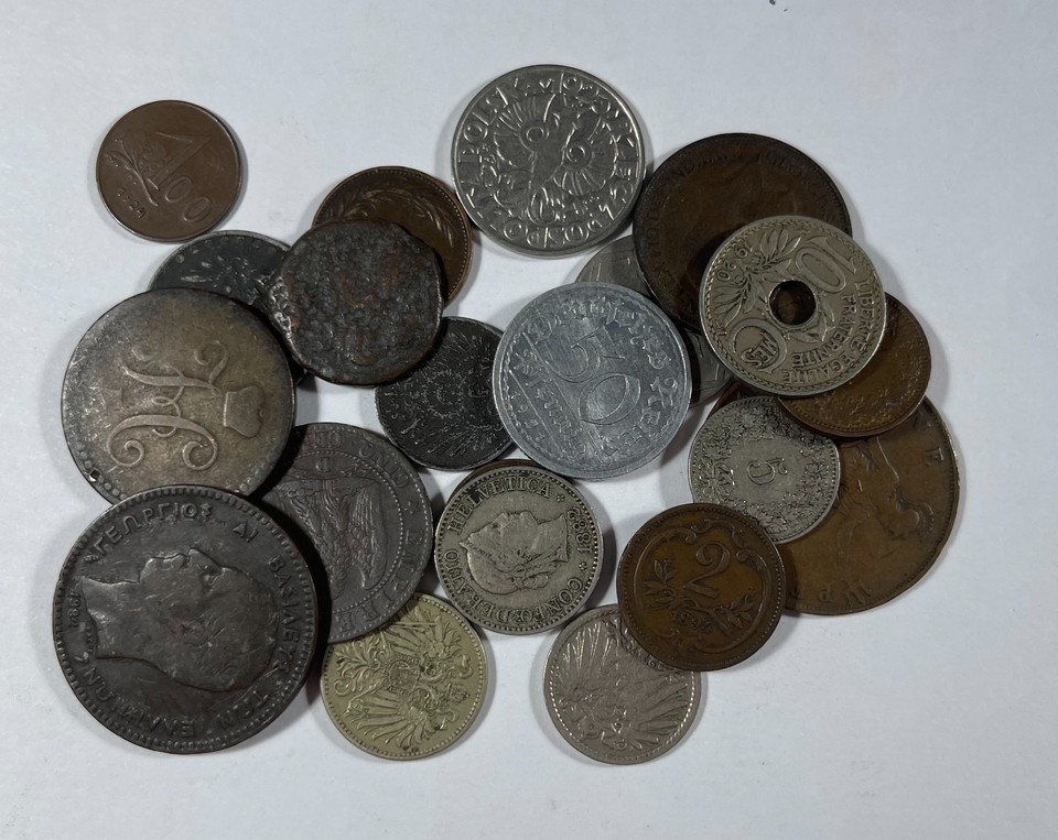 Old Foreign coin lot (#2684) All different & over 100 Years old 21 pcs ...