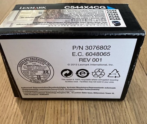 New OEM Lexmark C544X4CG Cyan Extra High Yield Return Program Toner ...