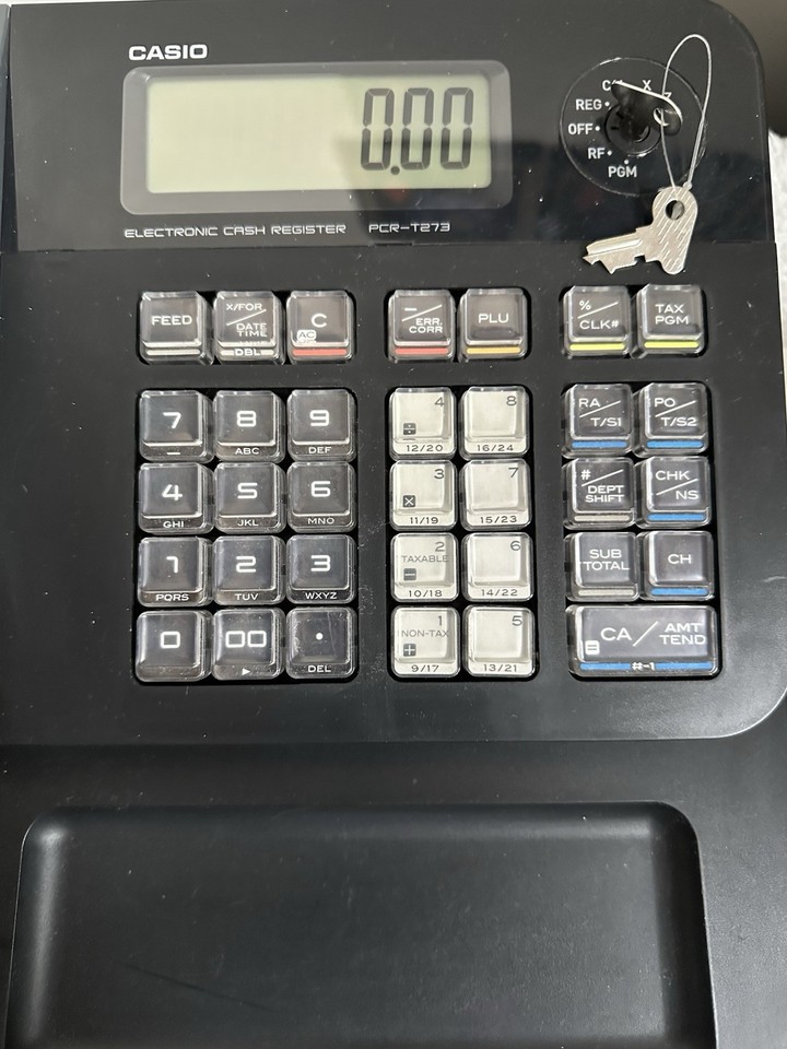 Casio PCR-T273 Entry Level Electronic Cash Register w/ drawer & keys ...