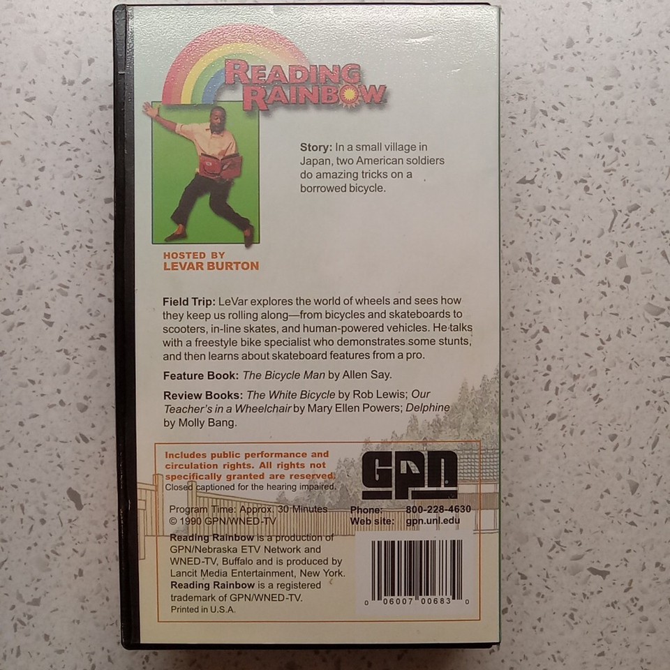 Reading Rainbow VHS "The Bicycle Man" Episode #068/155 LeVar Burton ...