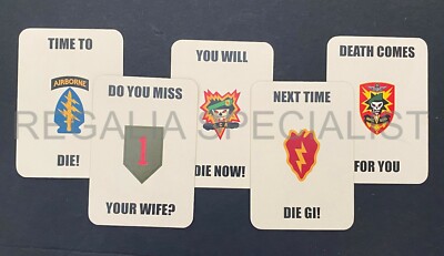 Vietnam War Vietcong Anti American Propaganda Cards Army Patch Design ...