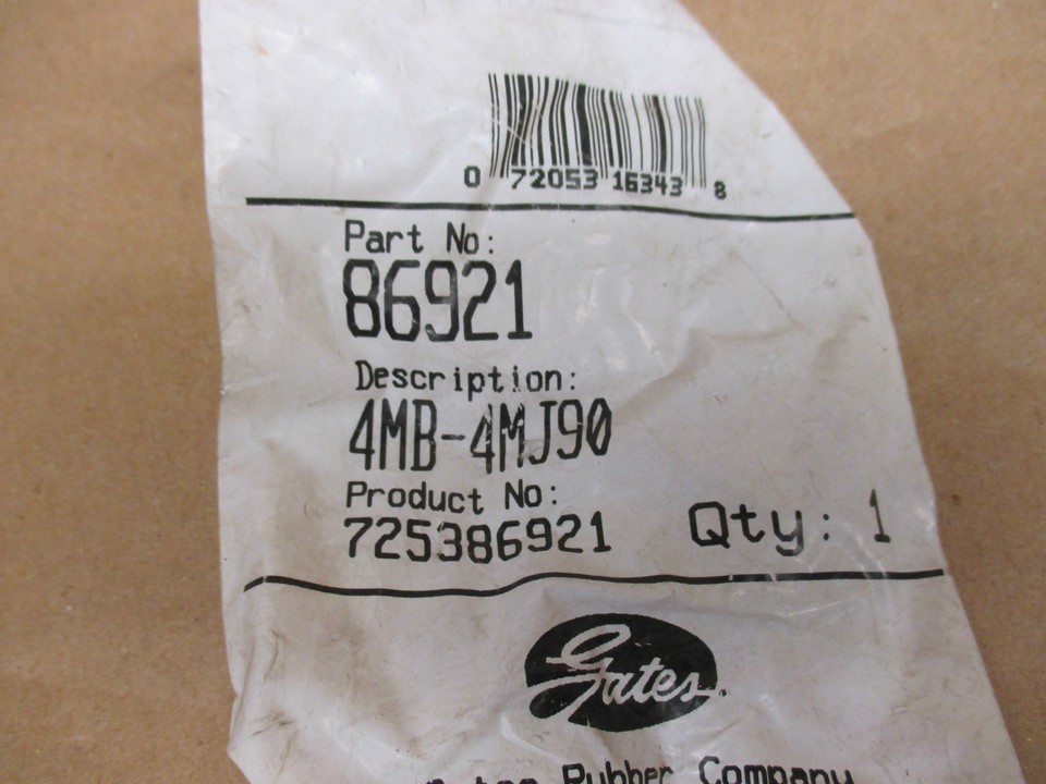 GATES 90 DEGREE HYDRAULIC FITTING # 86921 DESCRIPTION 4MB-4MJ90 | eBay