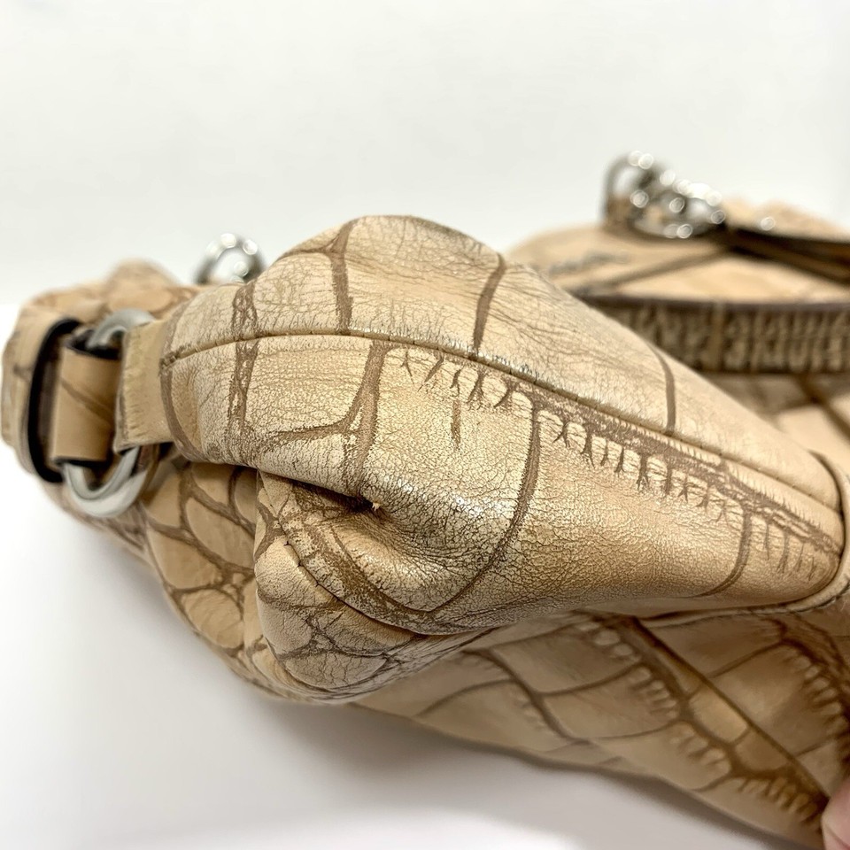 COACH Ashley F17661 Croc Embossed Leather Carry All Tote Bag Purse ...