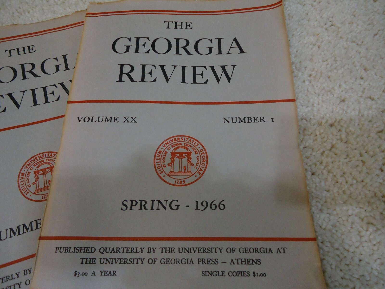 THE GEORGIA REVIEW Complete set 1966 UNIVERSITY OF GEORGIA - Complete ...