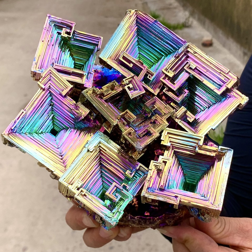 7.48LB A+++ Gram Bismuth rainbow crystal elementBi gemstone Mineral ...