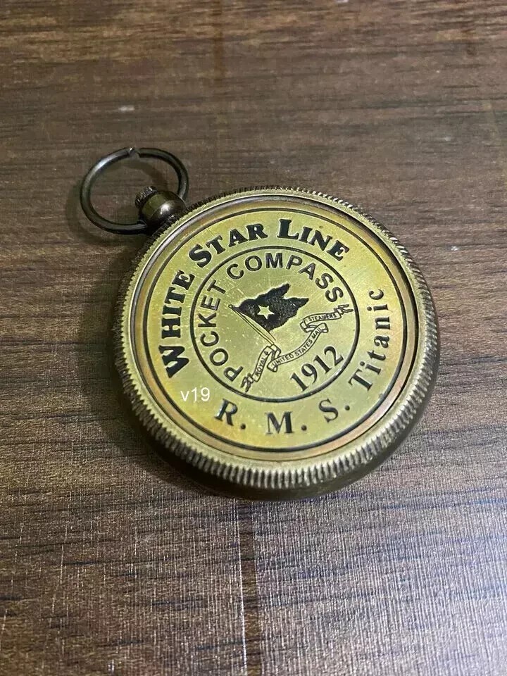 "Messing Nautical Pocket Compass - White Star Line R.M.S Titanic 1912 ...