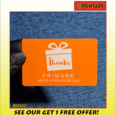 Primark $0 Value Unused Collectible Gift Card - Thanks | eBay