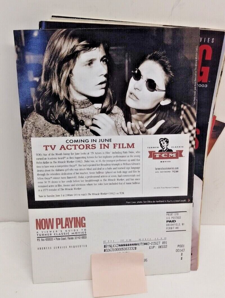 TCM NOW PLAYING MAGAZINE MAY 2003 OLIVIA DE HAVILLAND - U | eBay