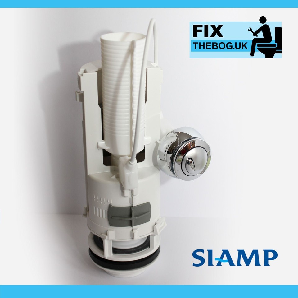 SIAMP Optima 50 DUAL FLUSH 470mm Cable, 1½” & 2” Outlet Chrome Button ...