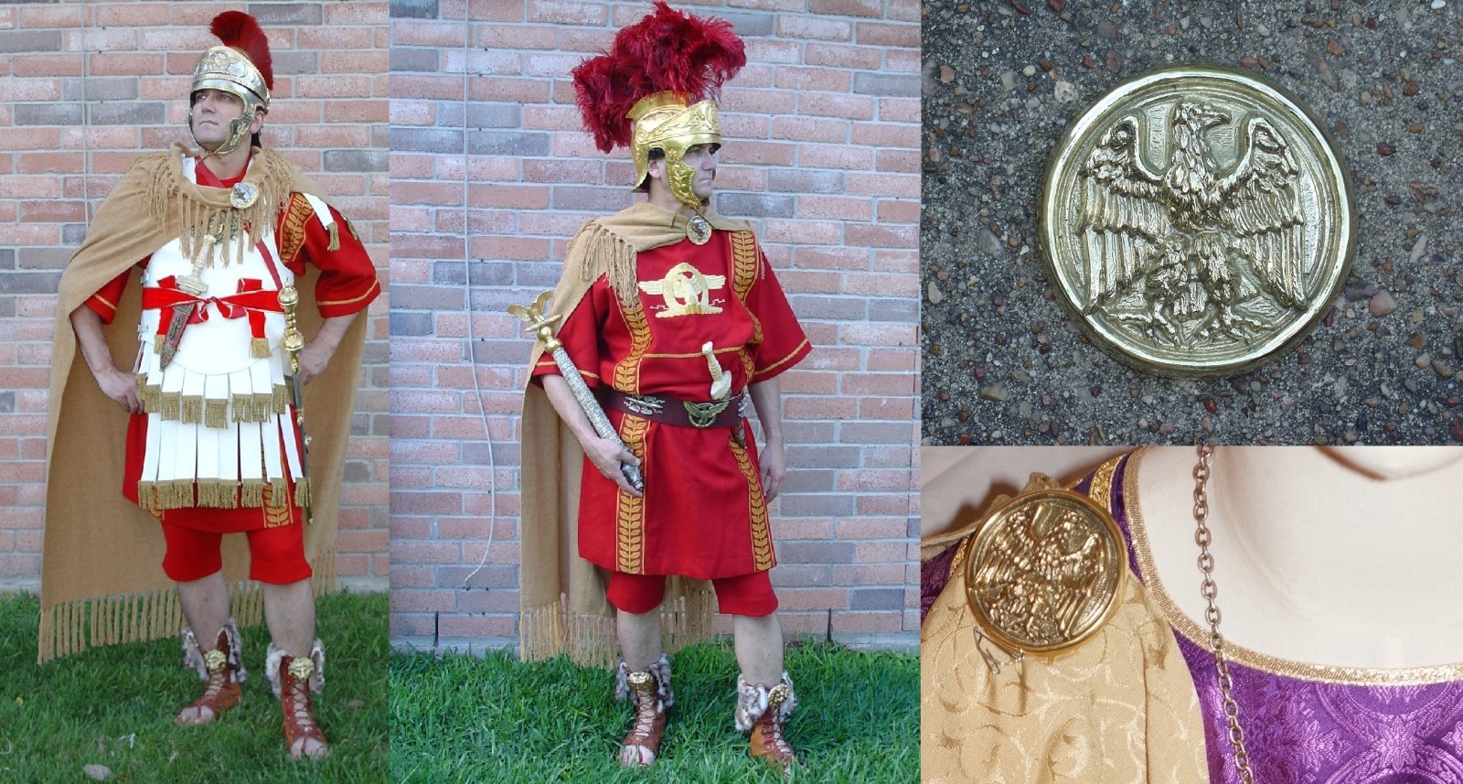 Roman Legate Tribune Officer fringe gold cape cloak with medallion ...
