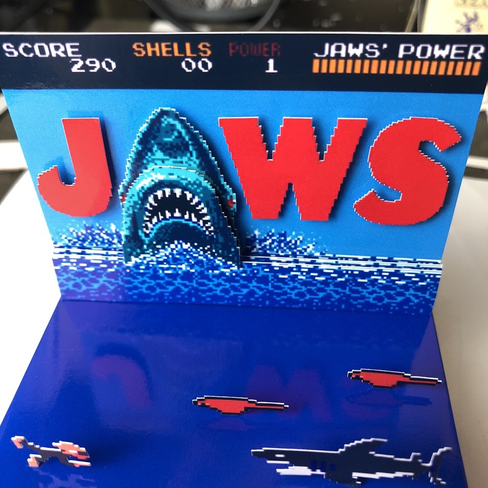 Jaws Nintendo Nes 3D Cube Handmade Diorama - Retro Gaming - Papercraft ...