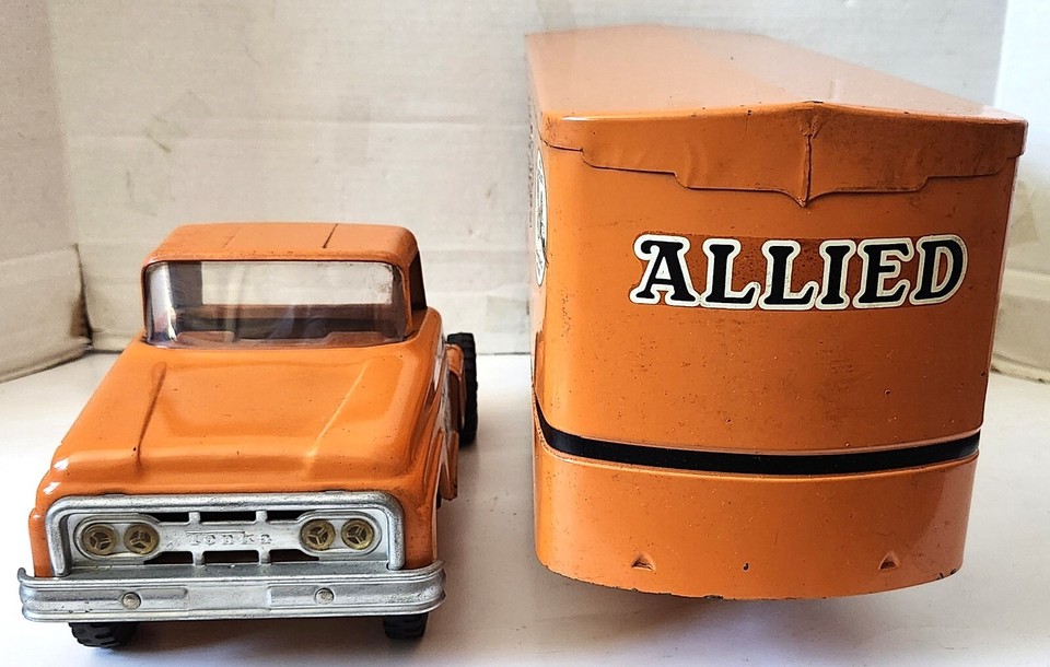VINTAGE 1960'S TONKA PRESSED STEEL ALLIED MOVING VAN LINES SEMI TRUCK ...