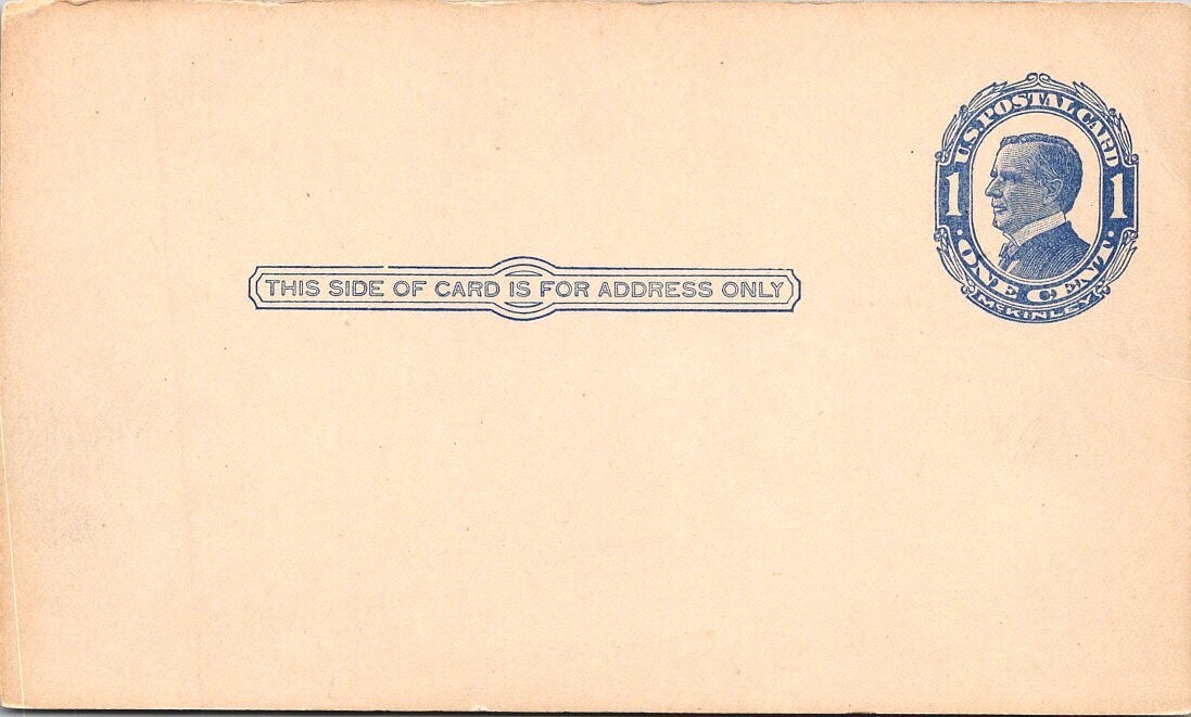 C1 Postcard William McKinley One Cent US Postal Card Blue UX22 | eBay