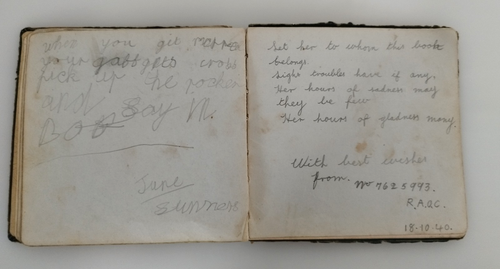 WW2 1940 DUNKIRK AUTOGRAPH BOOK OF POEMS EAST YORKSHIRE REGIMENT GREEN ...