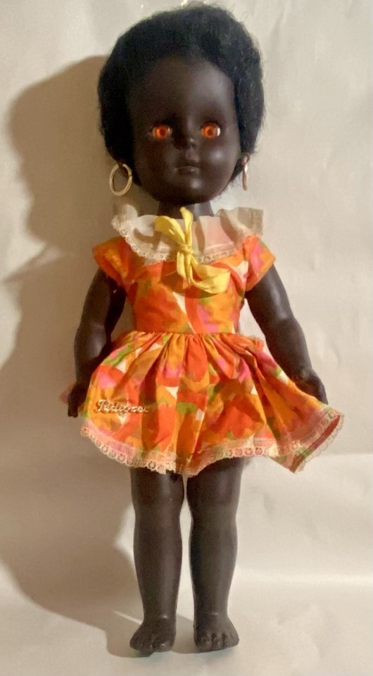 Pedigree black doll vintage 1950's original labelled dress hard plastic ...