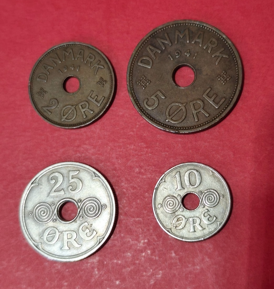 Faroe Islands (Denmark) Christian X 1941. - 2 -5 - 10 - 25 Øre - RARE ...